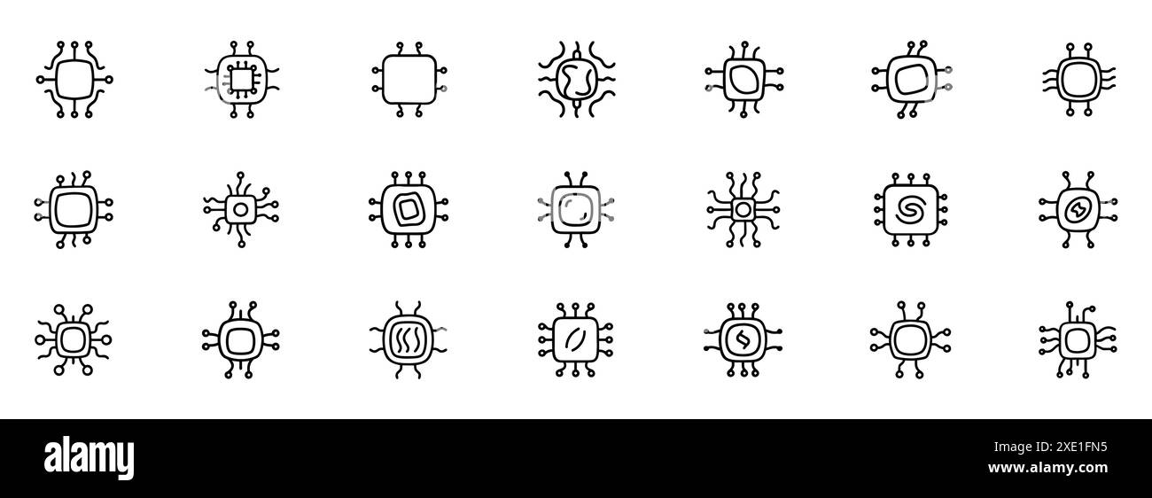 Set of chip icons isolated on white background Stock Vector Image & Art ...