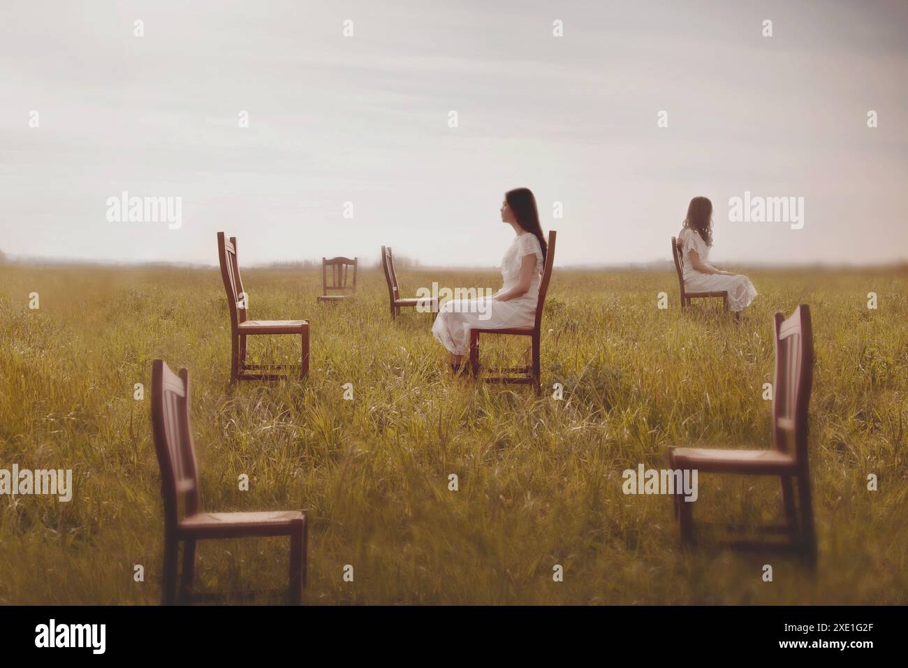 Lonely sad woman in abandoned hi-res stock photography and images - Alamy