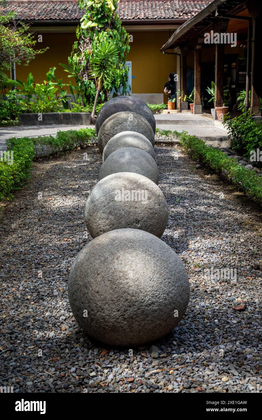 Stone spheres, commonly attributed to the extinct Diquís culture, and ...