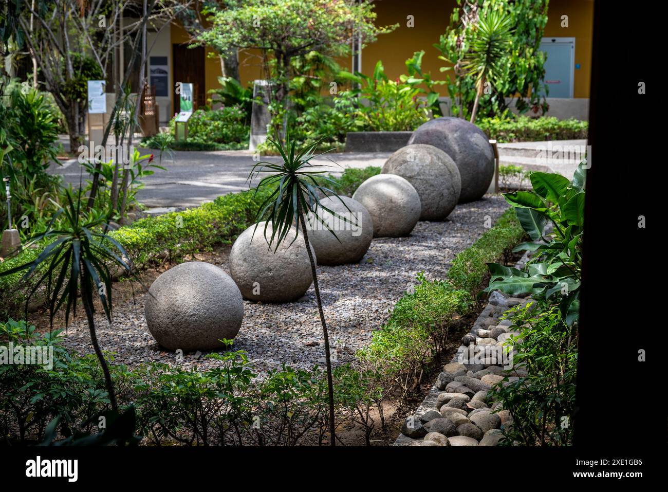 Stone spheres, commonly attributed to the extinct Diquís culture, and ...