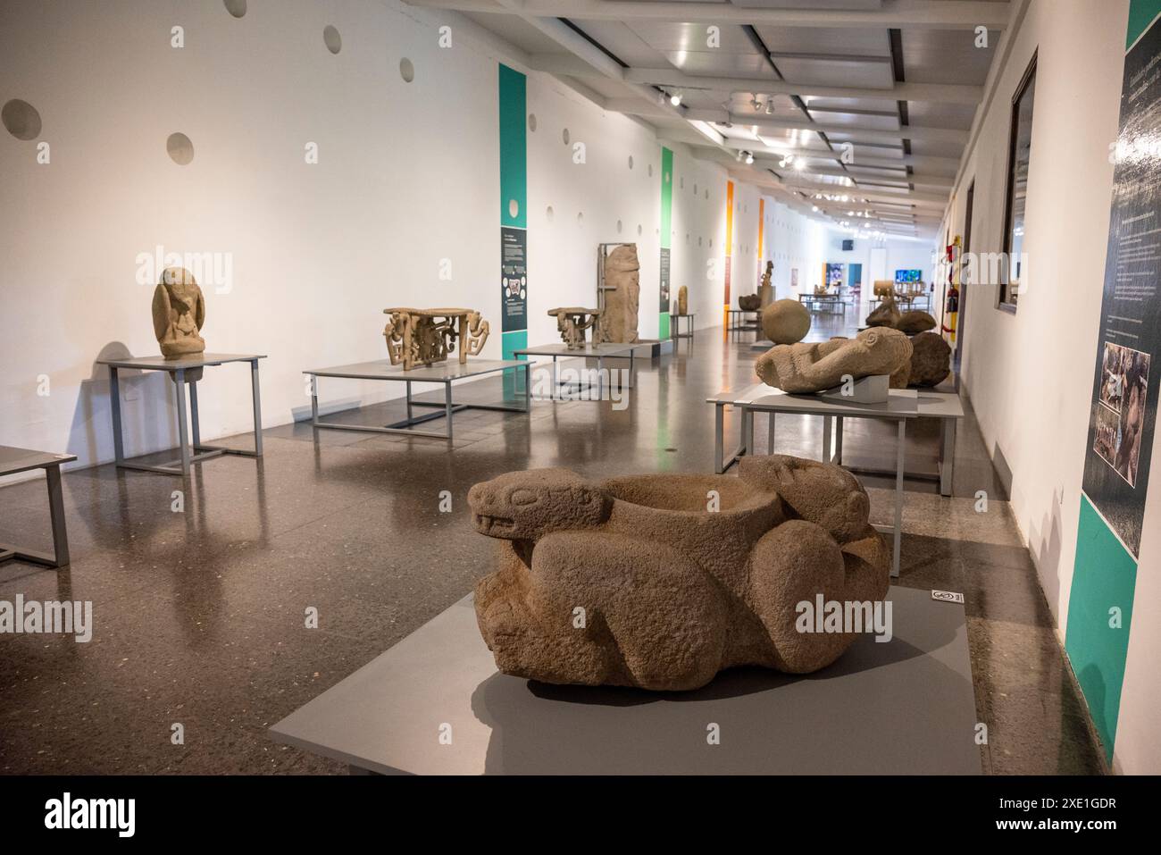 Pre-Columbian stone sculpture, National Museum of Costa, San Jose ...