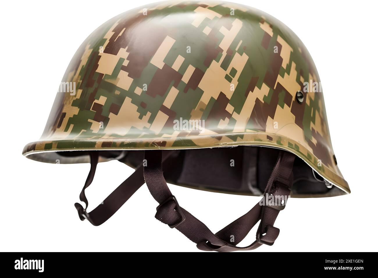 20-th century combat infantry helmet on white background, neural ...