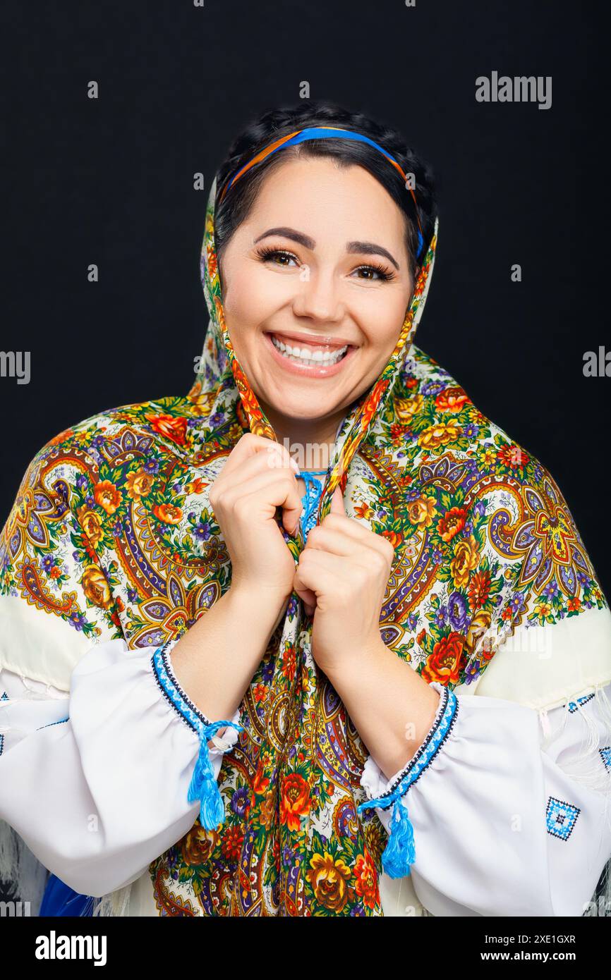 Beautiful adult Ukrainian woman in national costume. Attractive ...