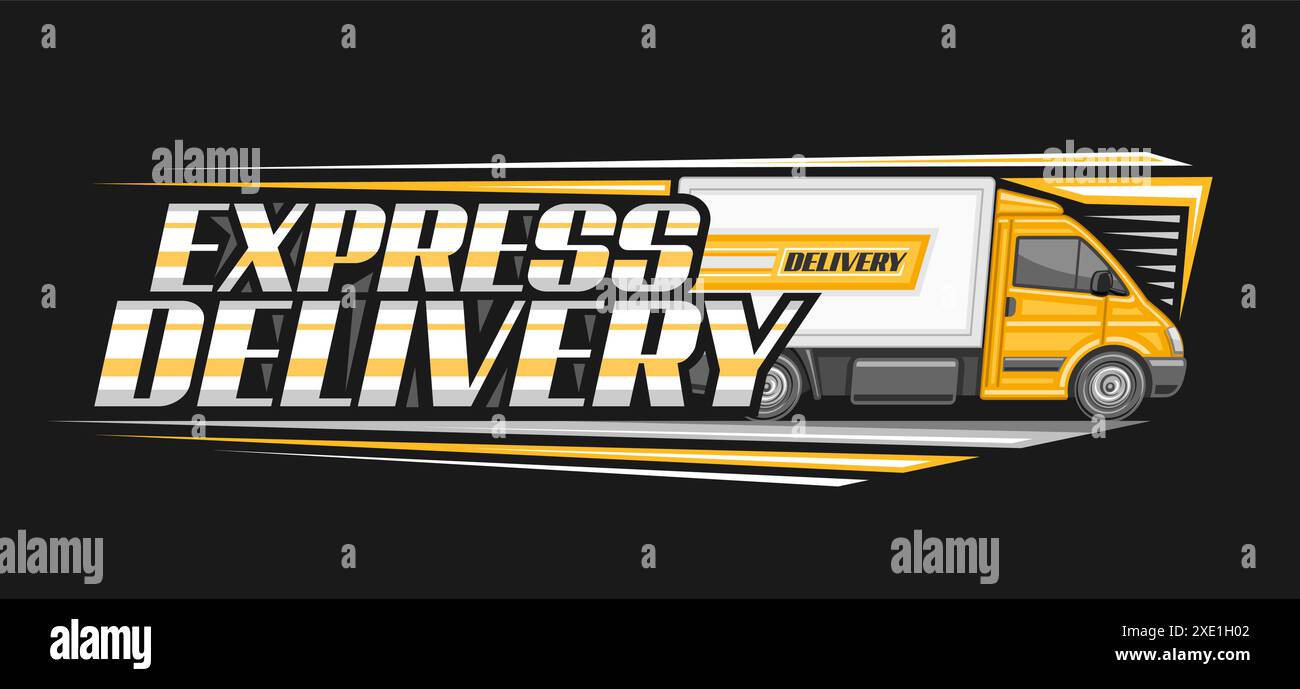 Vector logo for Express Delivery, decorative headline with line art ...