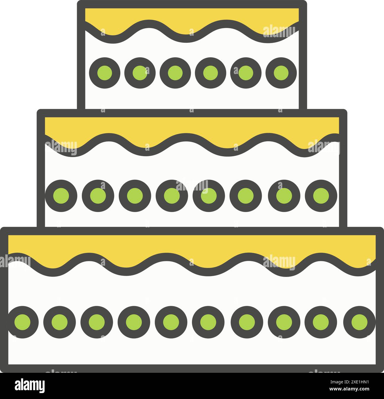Three tier birthday or wedding cake vector icon Stock Vector Image ...