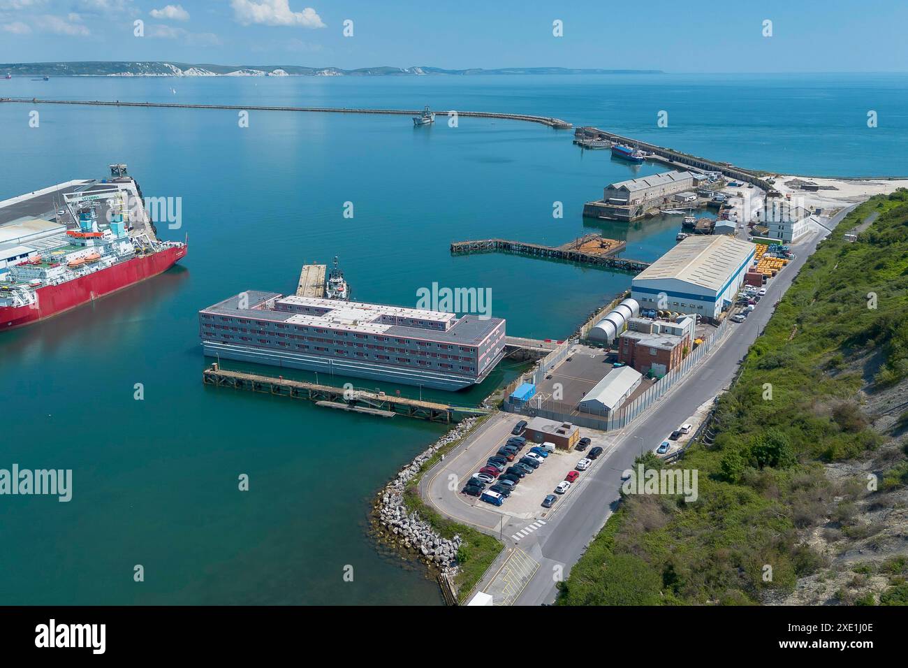 Portland, Dorset, UK. 25th June 2024. General view from the air of the ...