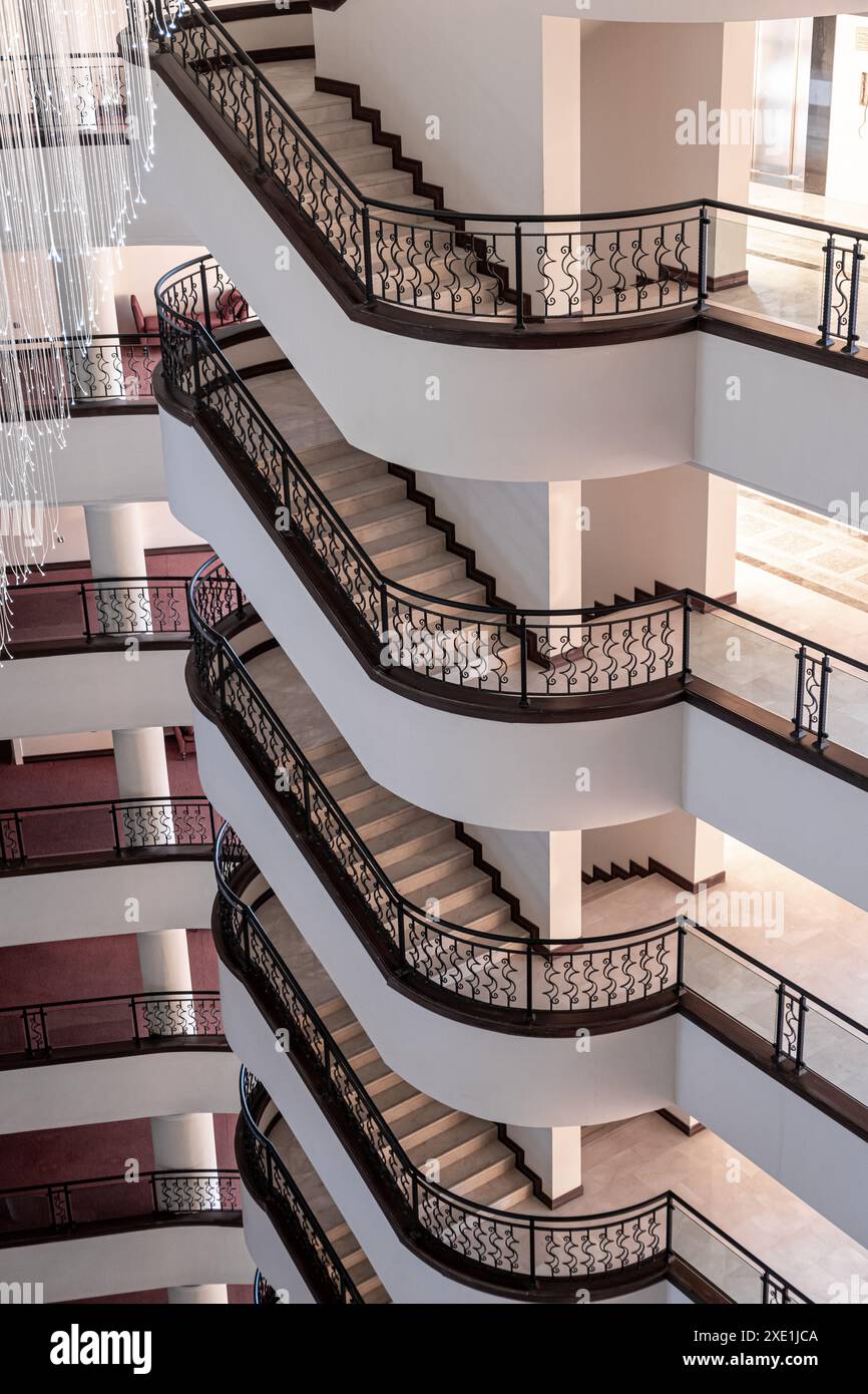 Many floors in the hotel, inside view. Many levels. Hotel Golden City ...