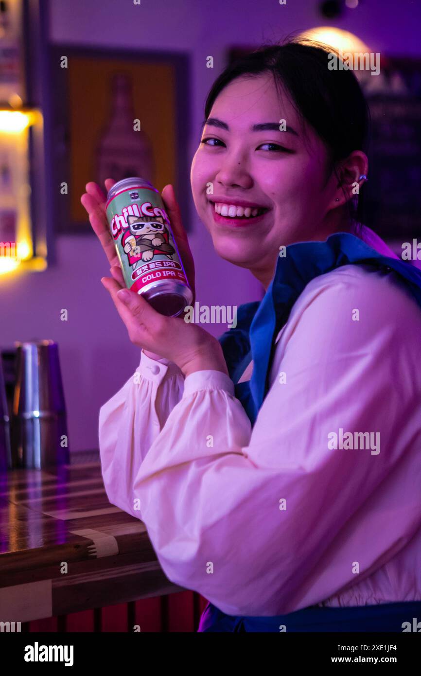 A Korean girl at a bar Stock Photo - Alamy
