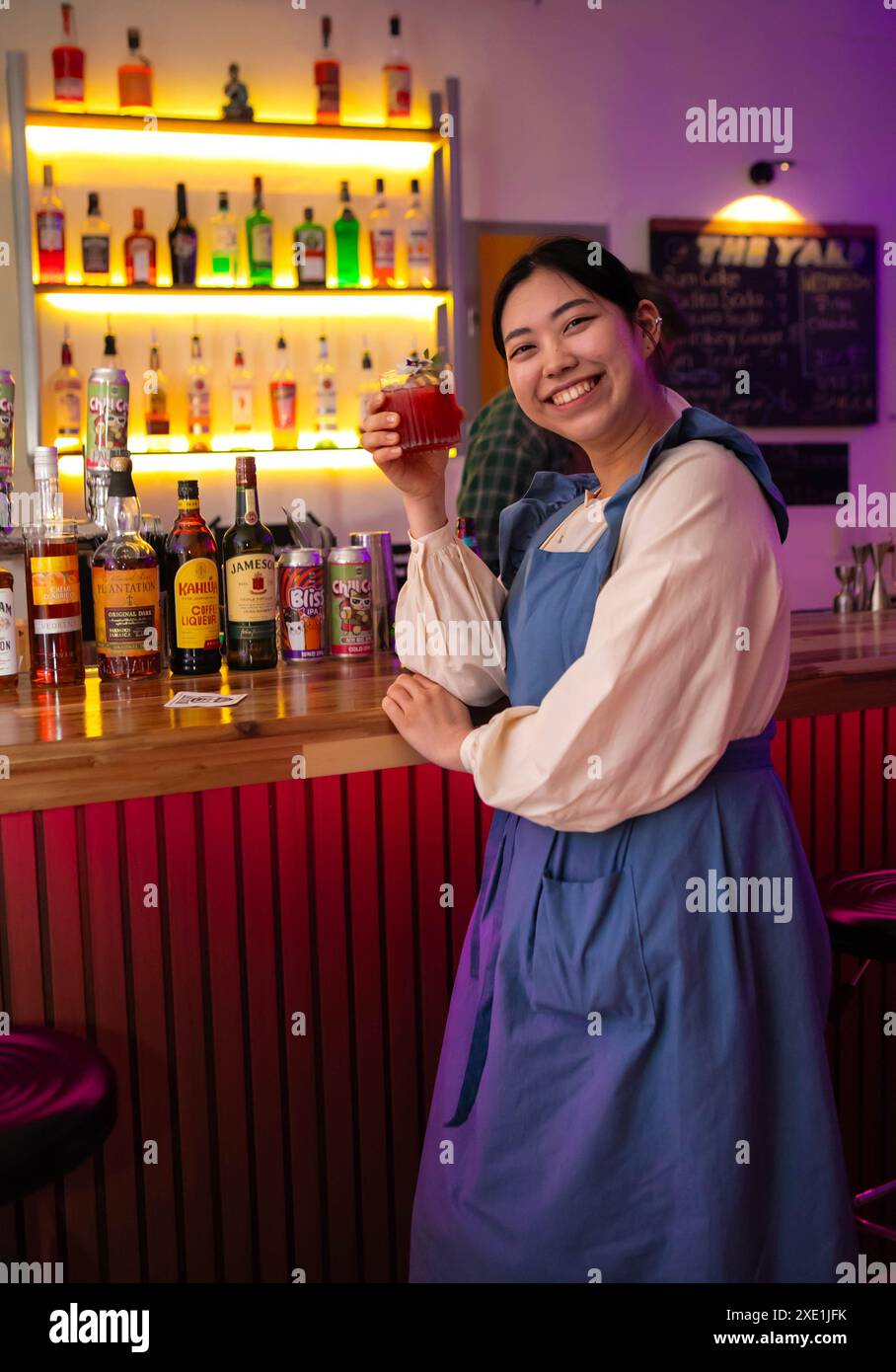 A Korean girl at a bar Stock Photo - Alamy