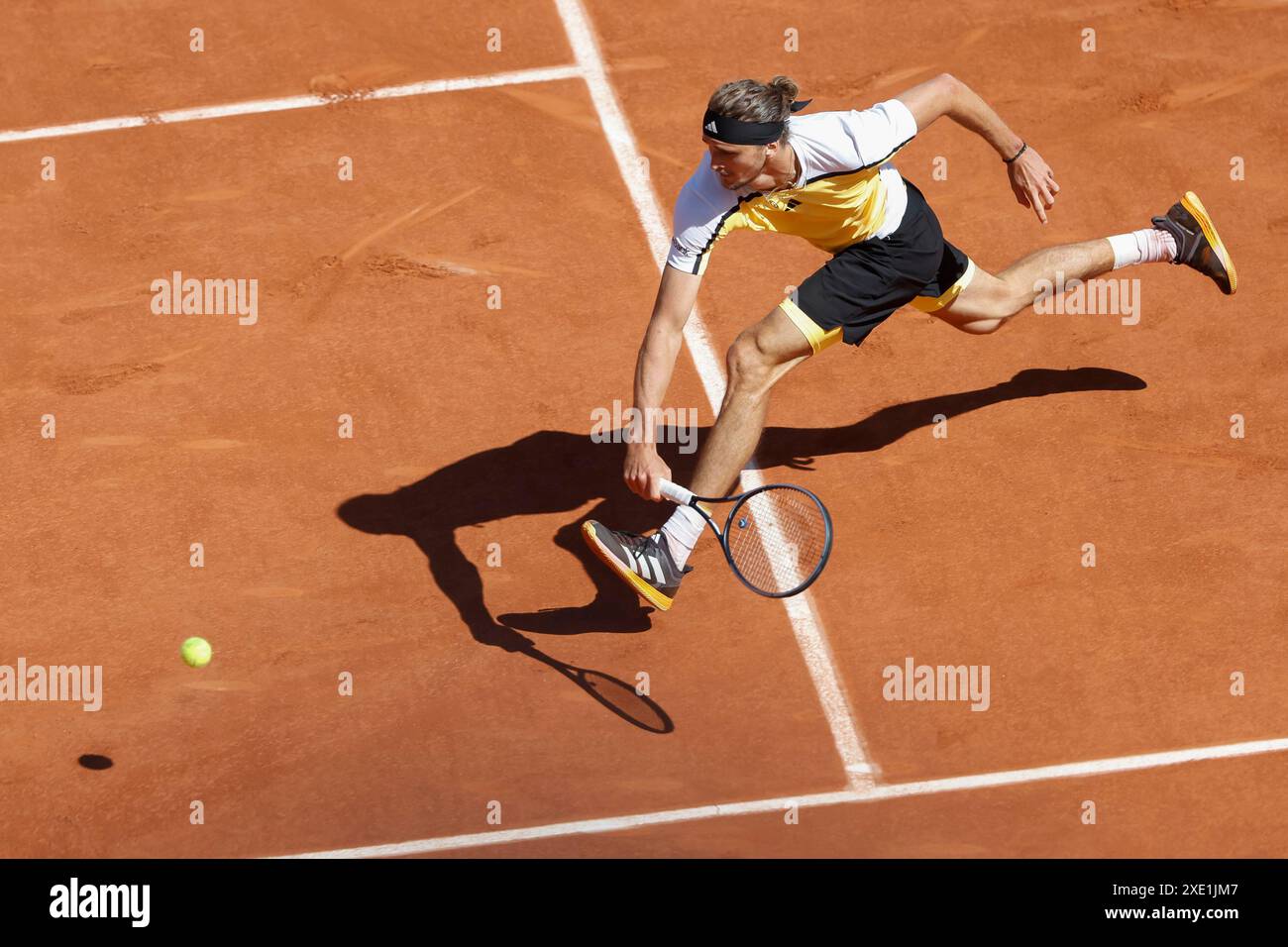 German player Alexander Zverev in action at the French Open,Roland Garros, Paris, France Stock ...
