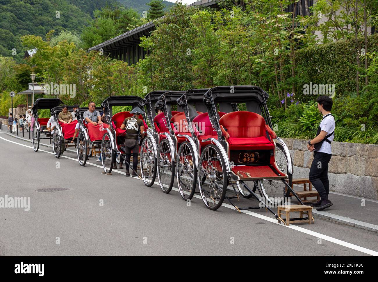 Tokyo, Japan. 25th June, 2024. Tourists seen sitting on the Jinrikisha ...