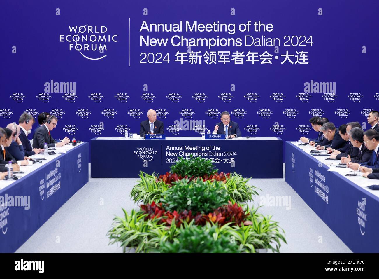 Dalian, China's Liaoning Province. 25th June, 2024. Chinese Premier Li ...