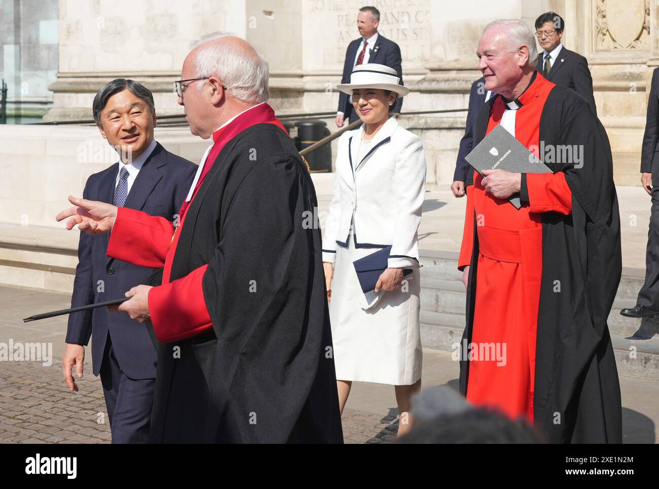 Japanese Emperor Naruhito and Empress Masako depart from Westminster ...