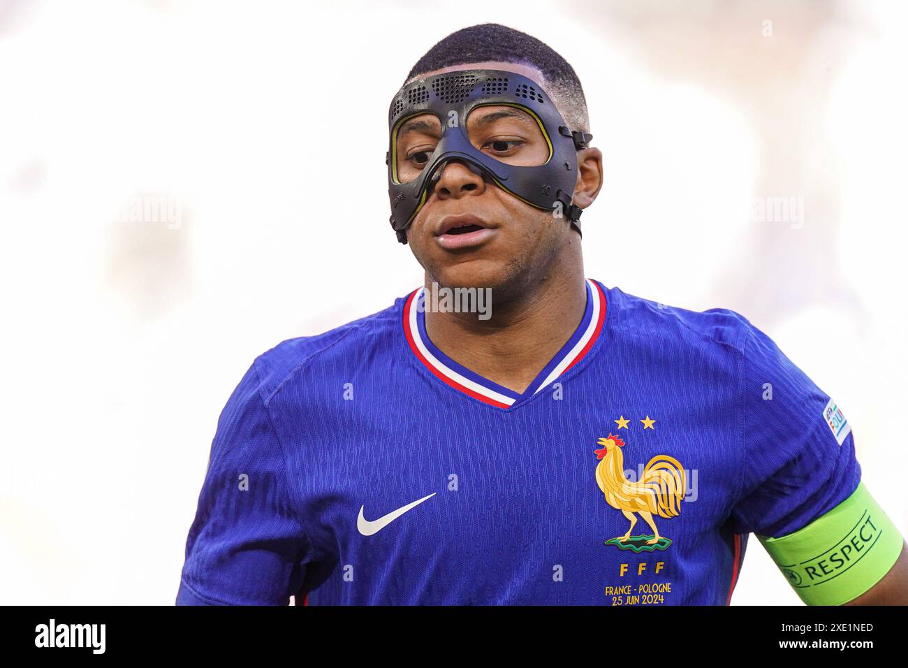 DORTMUND, GERMANY - JUNE 25: Kylian Mbappe of France with mask looks up ...