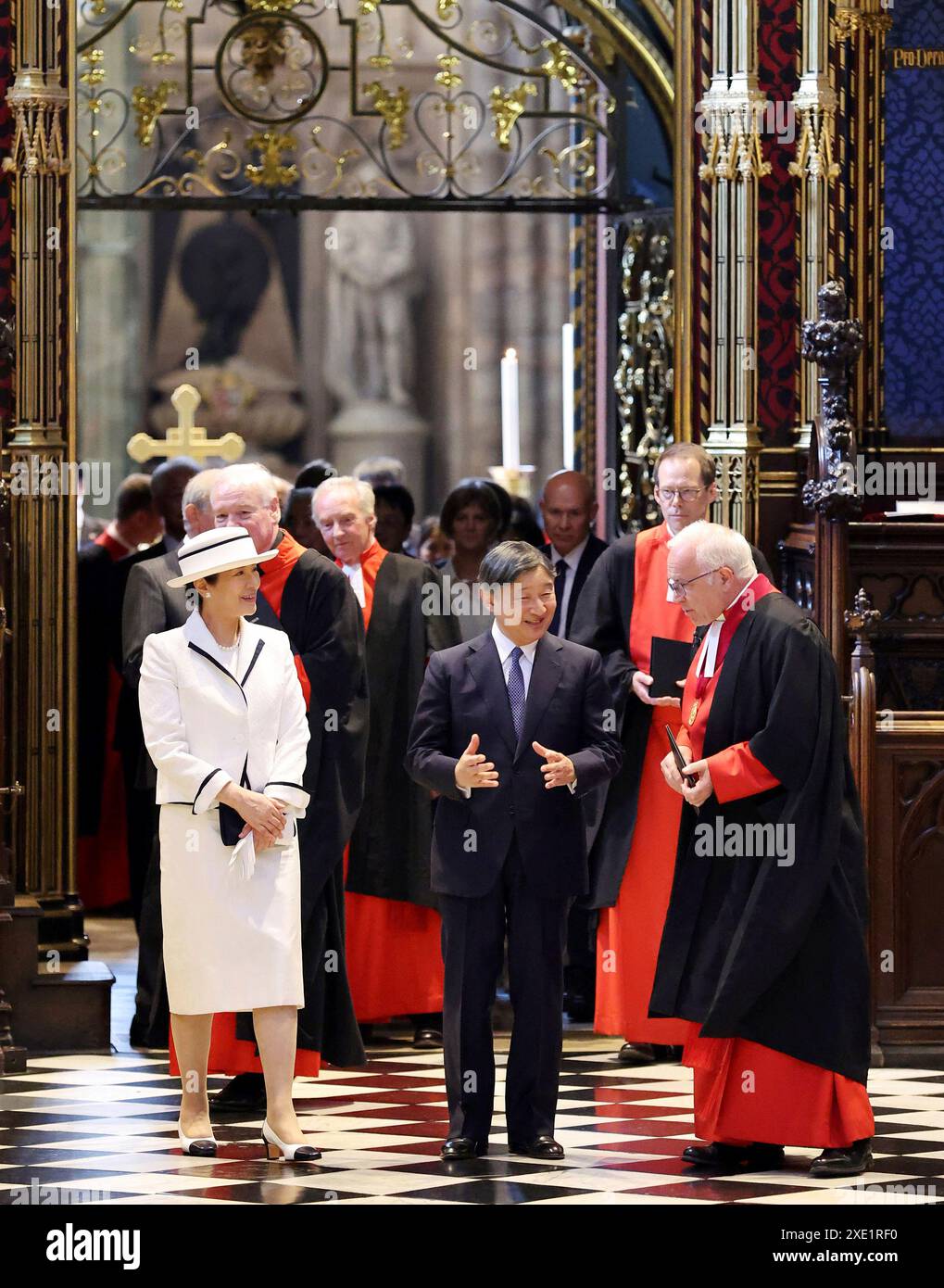 Japanese Emperor Naruhito and Empress Masako take a tour of Westminster ...