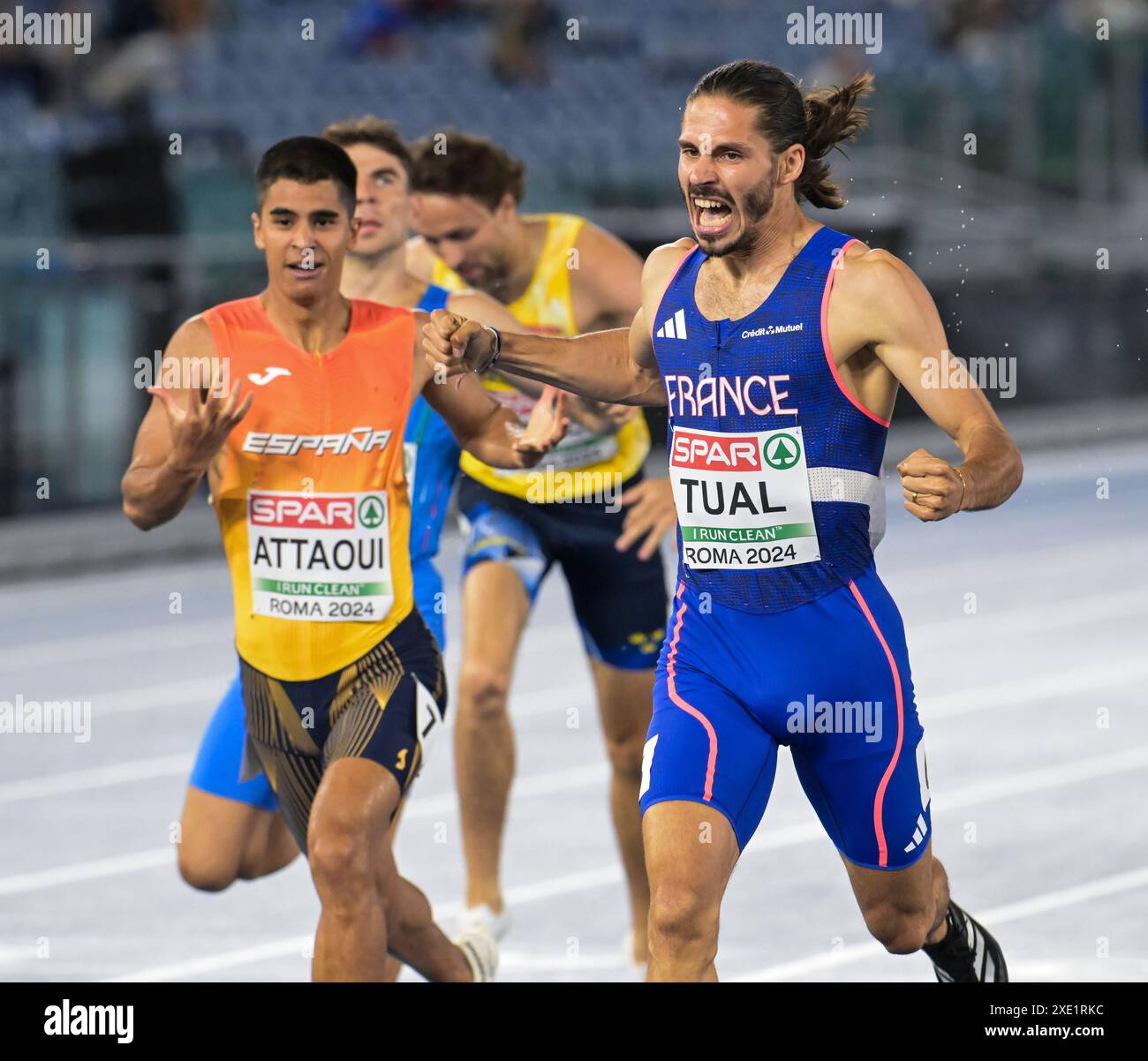 Gabriel Tual of France celebrate’s after winning gold in the men’s 800m ...