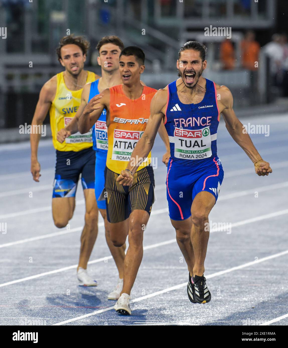 Gabriel Tual of France on his way to winning gold while competing in ...
