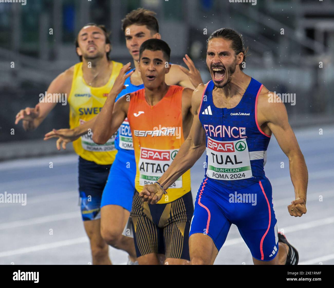 Gabriel Tual of France on his way to winning gold while competing in ...