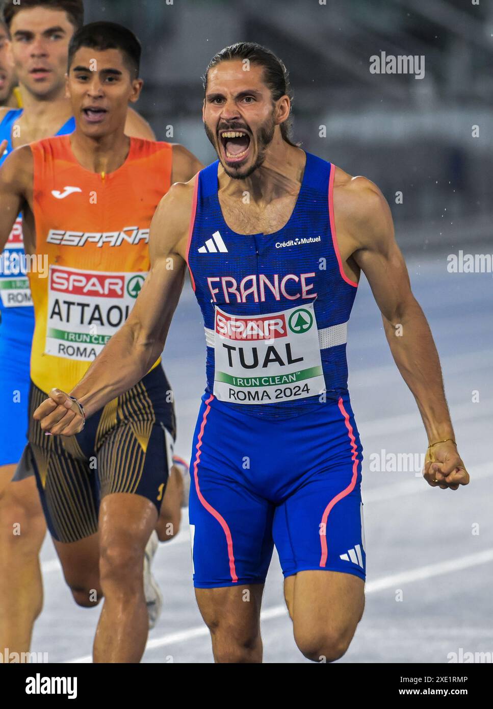 Gabriel Tual of France on his way to winning gold while competing in ...