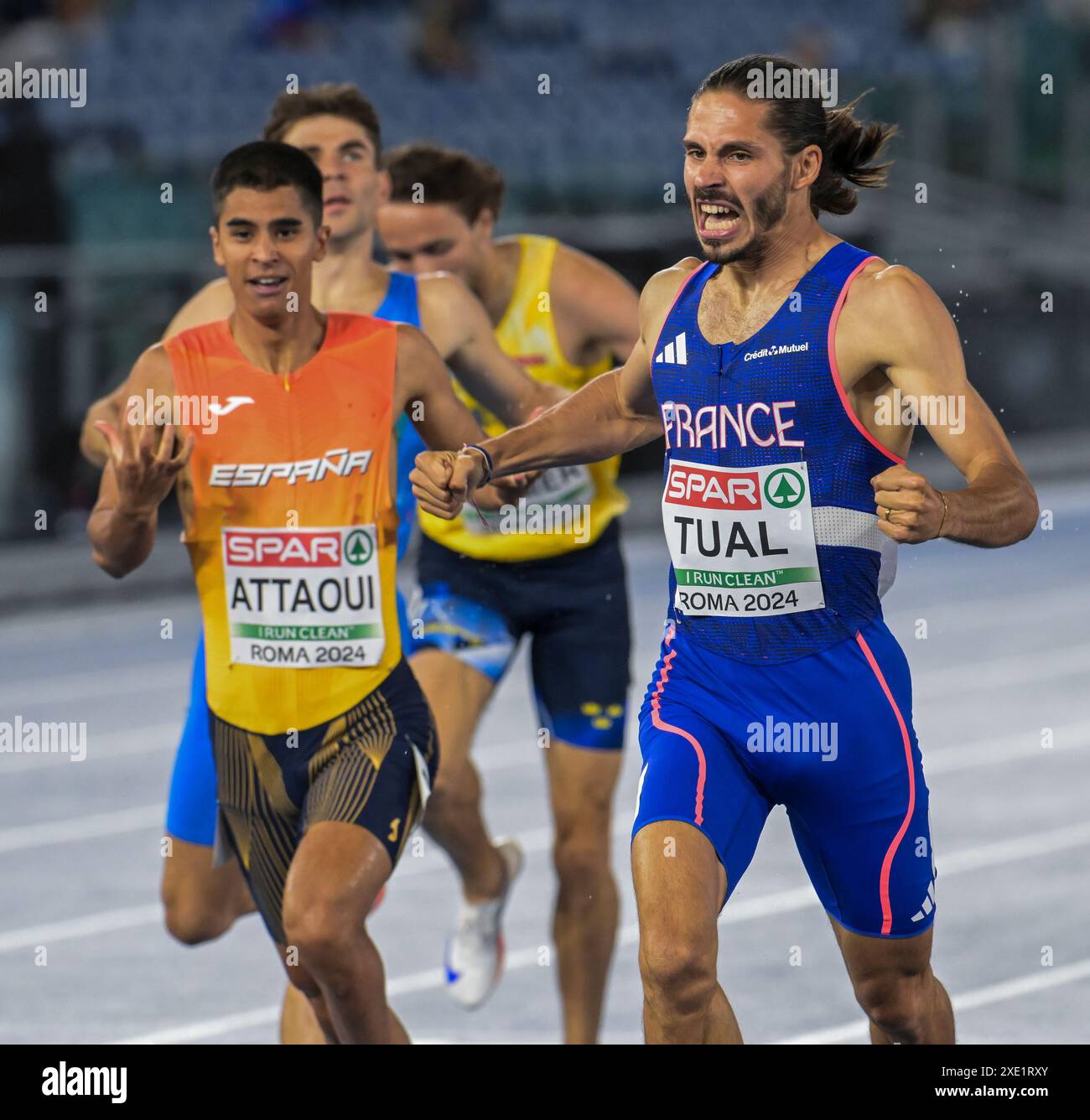 Gabriel Tual of France on his way to winning gold while competing in ...