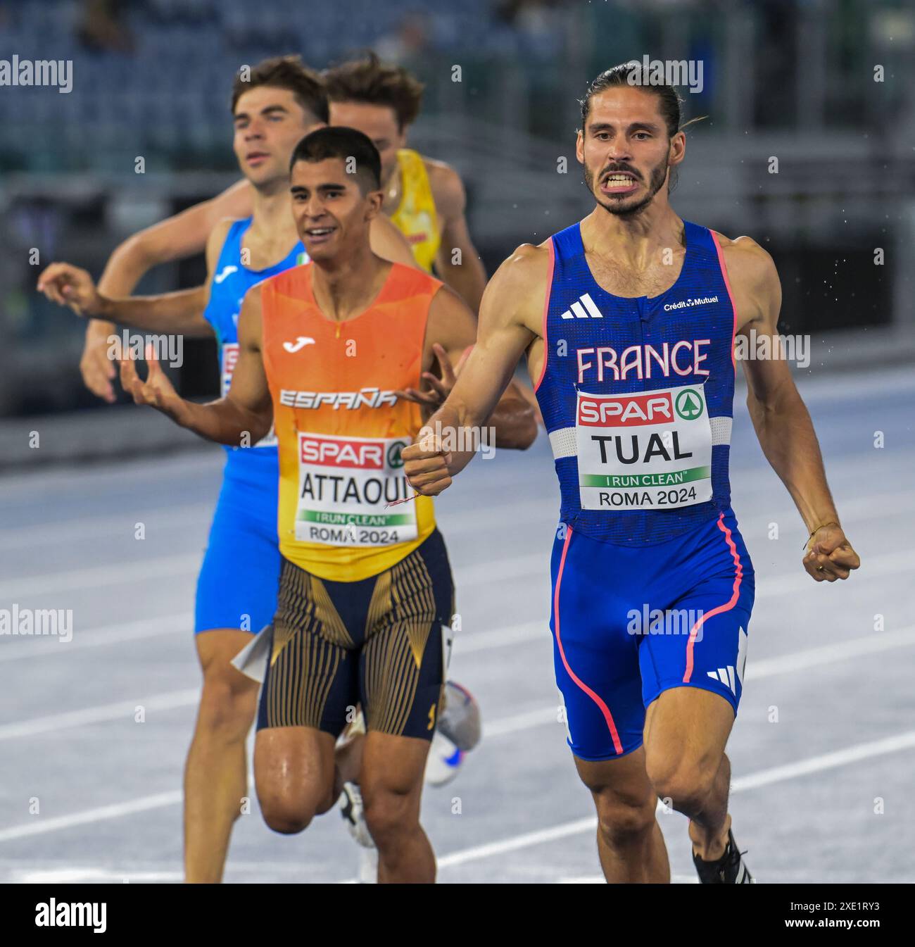 Gabriel Tual of France on his way to winning gold while competing in ...
