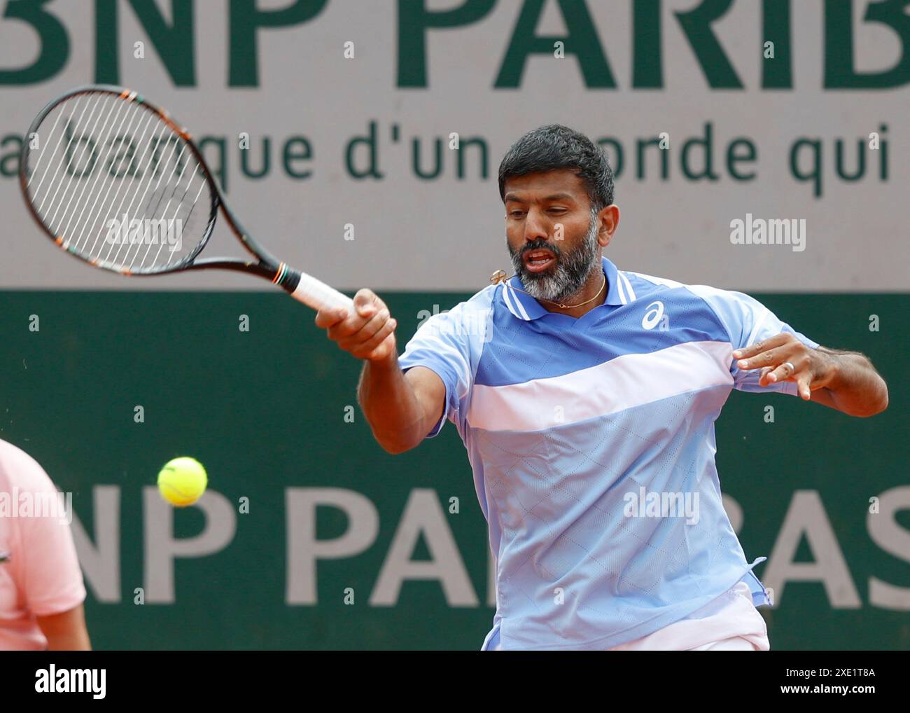 Indoan tennis player Rohan Bopanna in action during his Doubles match ...