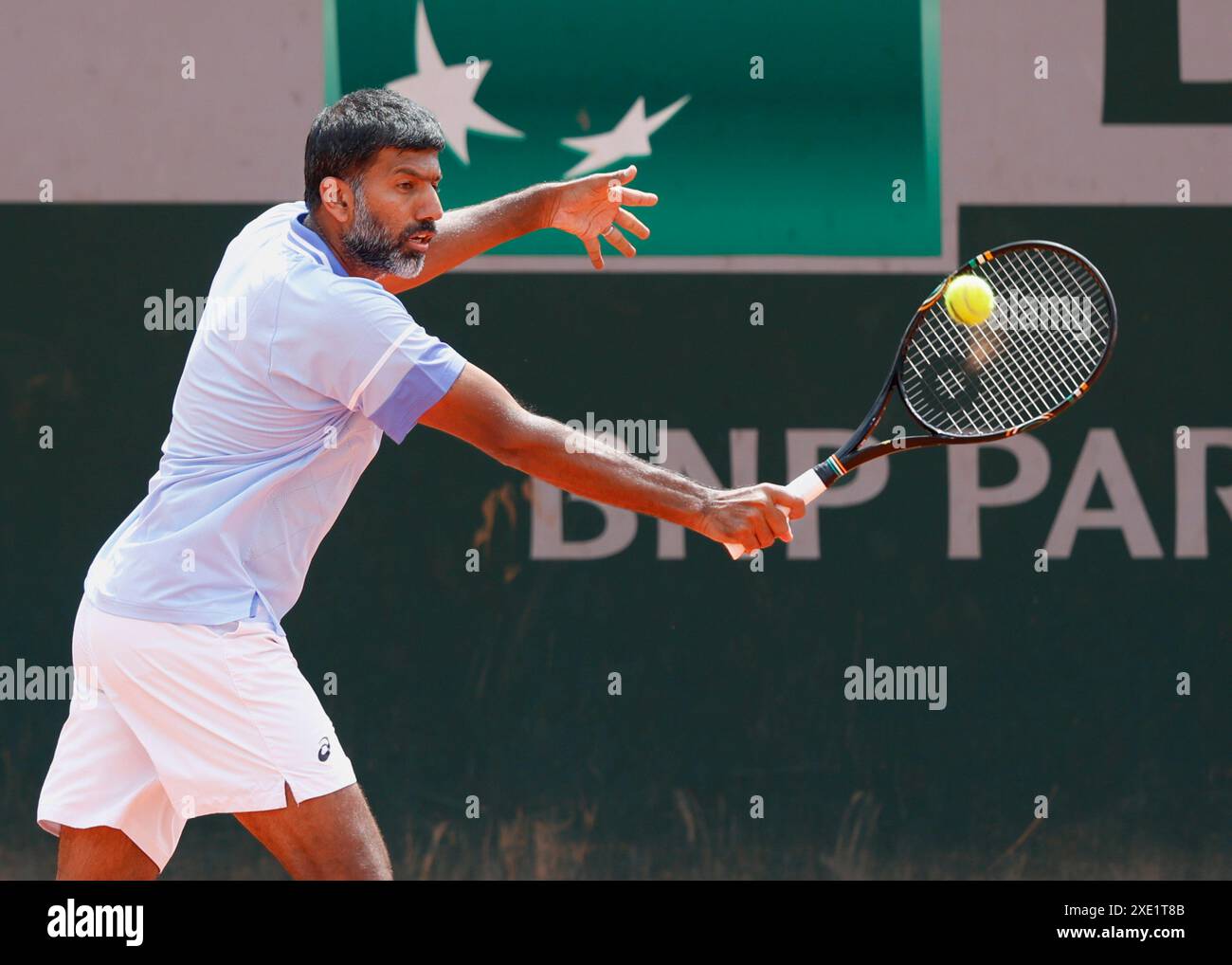 Indoan tennis player Rohan Bopanna in action during his Doubles match ...