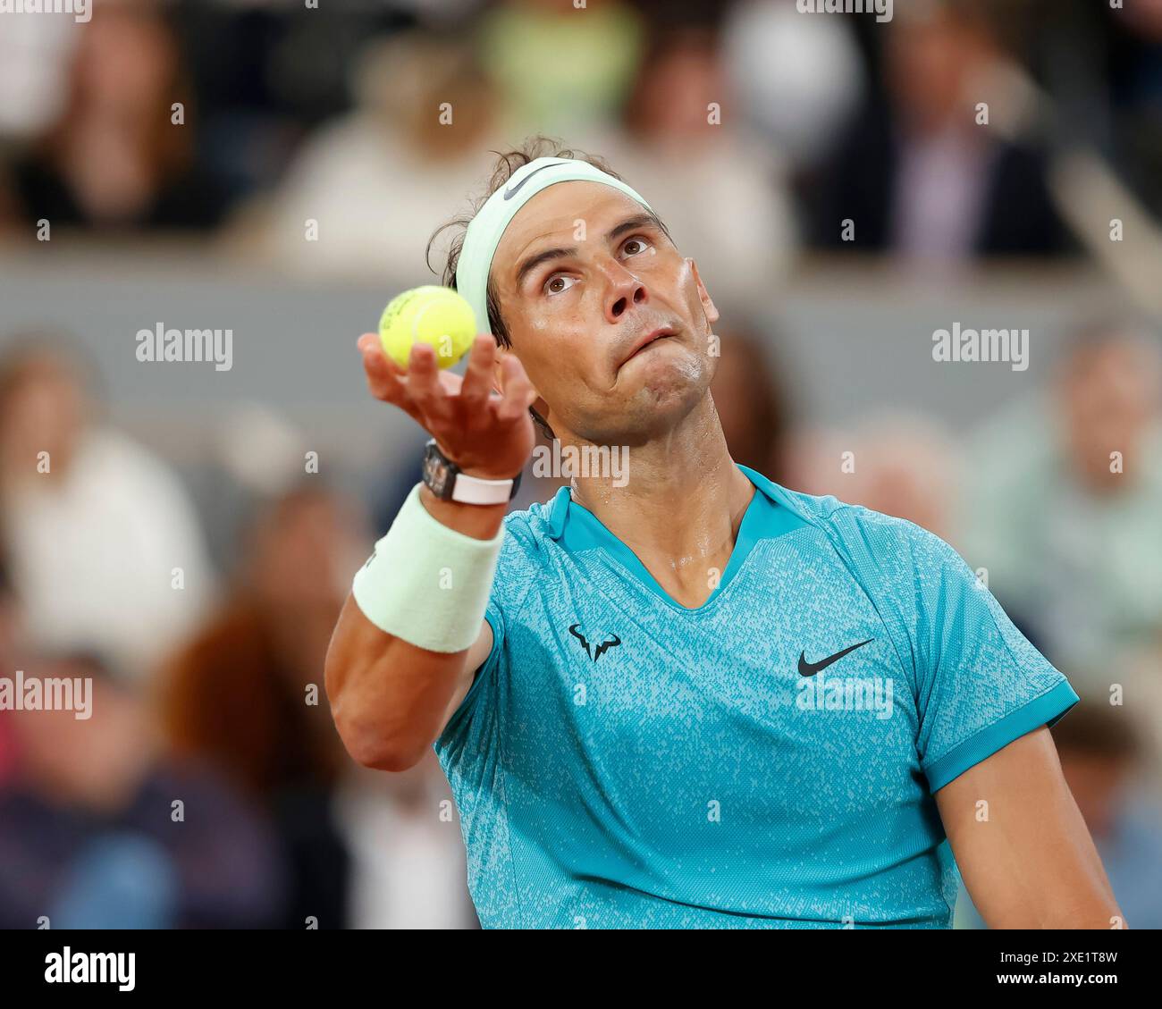 Spanish tennis player Rafael Nadal in action at the French Open,Roland ...