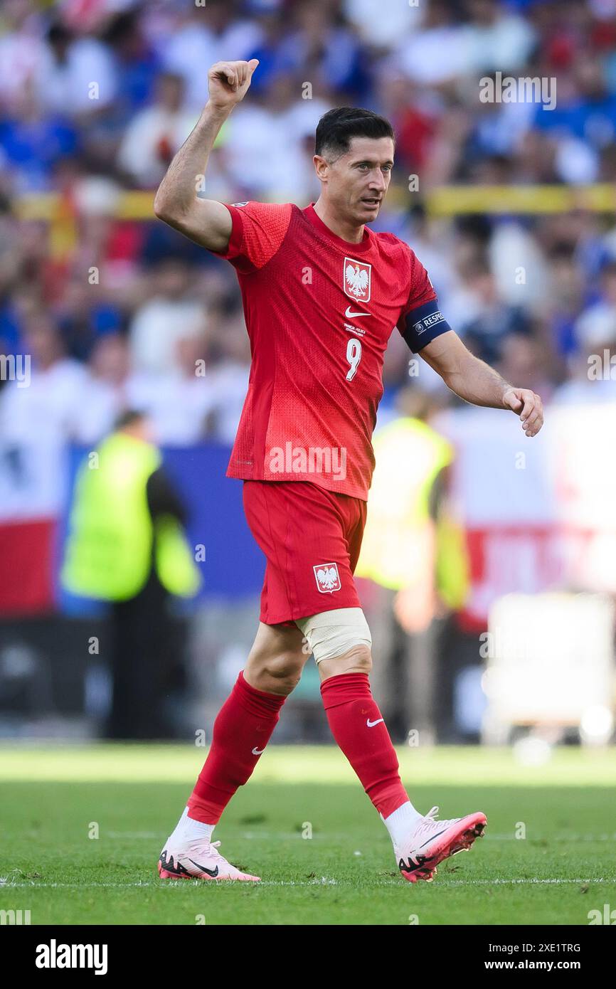 Dortmund, Germany. 25 June 2024. Robert Lewandowski of Poland gestures ...