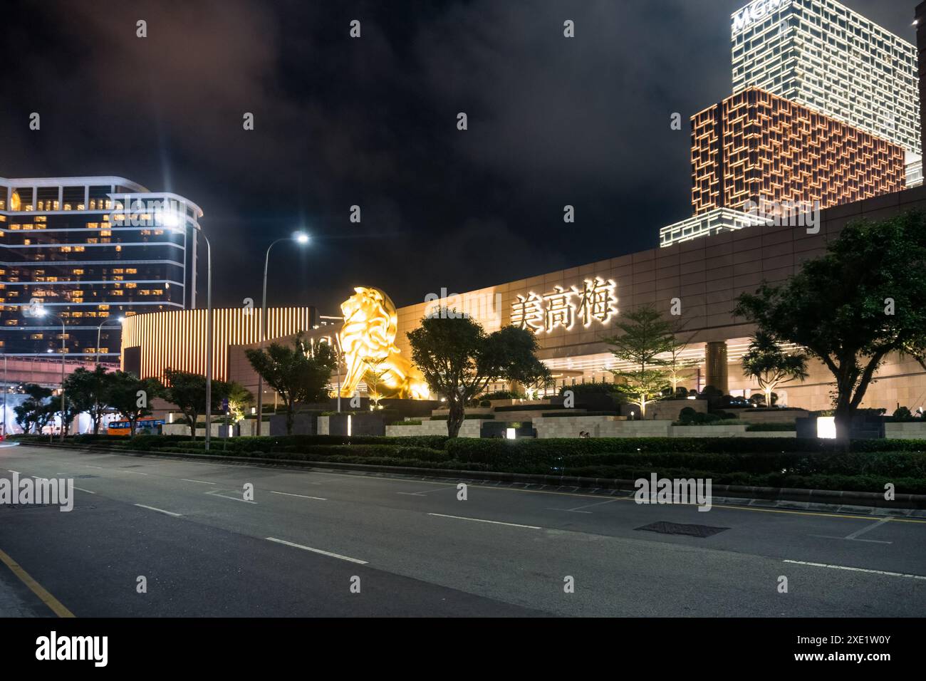 Macao, March 28, 2019:Macau and its streets, its hotels and its lights ...