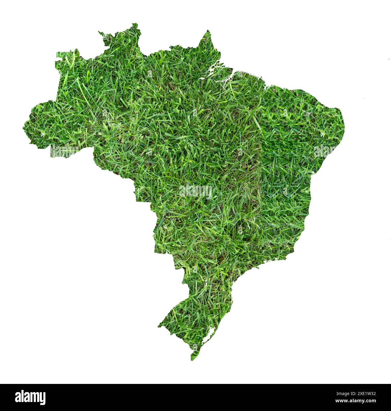 Map of Brazil showing the country as a grass football field Stock Photo ...