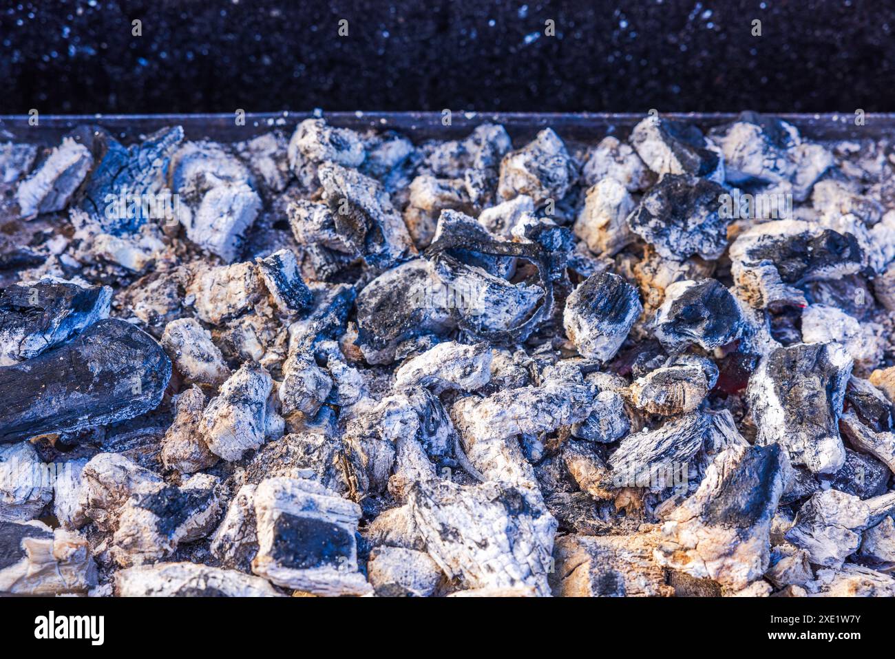 Close-up view of smoldering coals in barbecue grill Stock Photo - Alamy