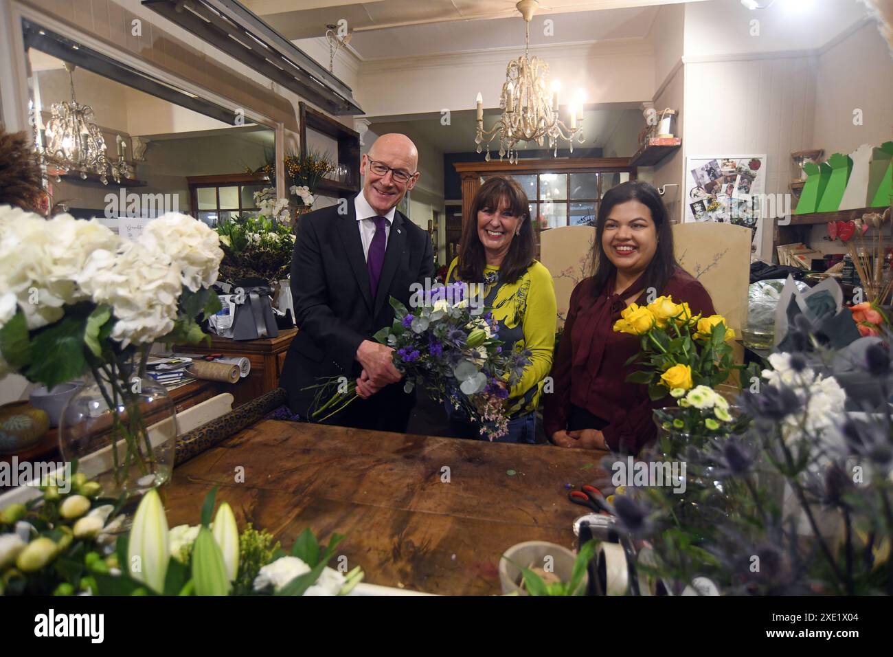 Scottish First Minister and SNP leader John Swinney and SNP ...