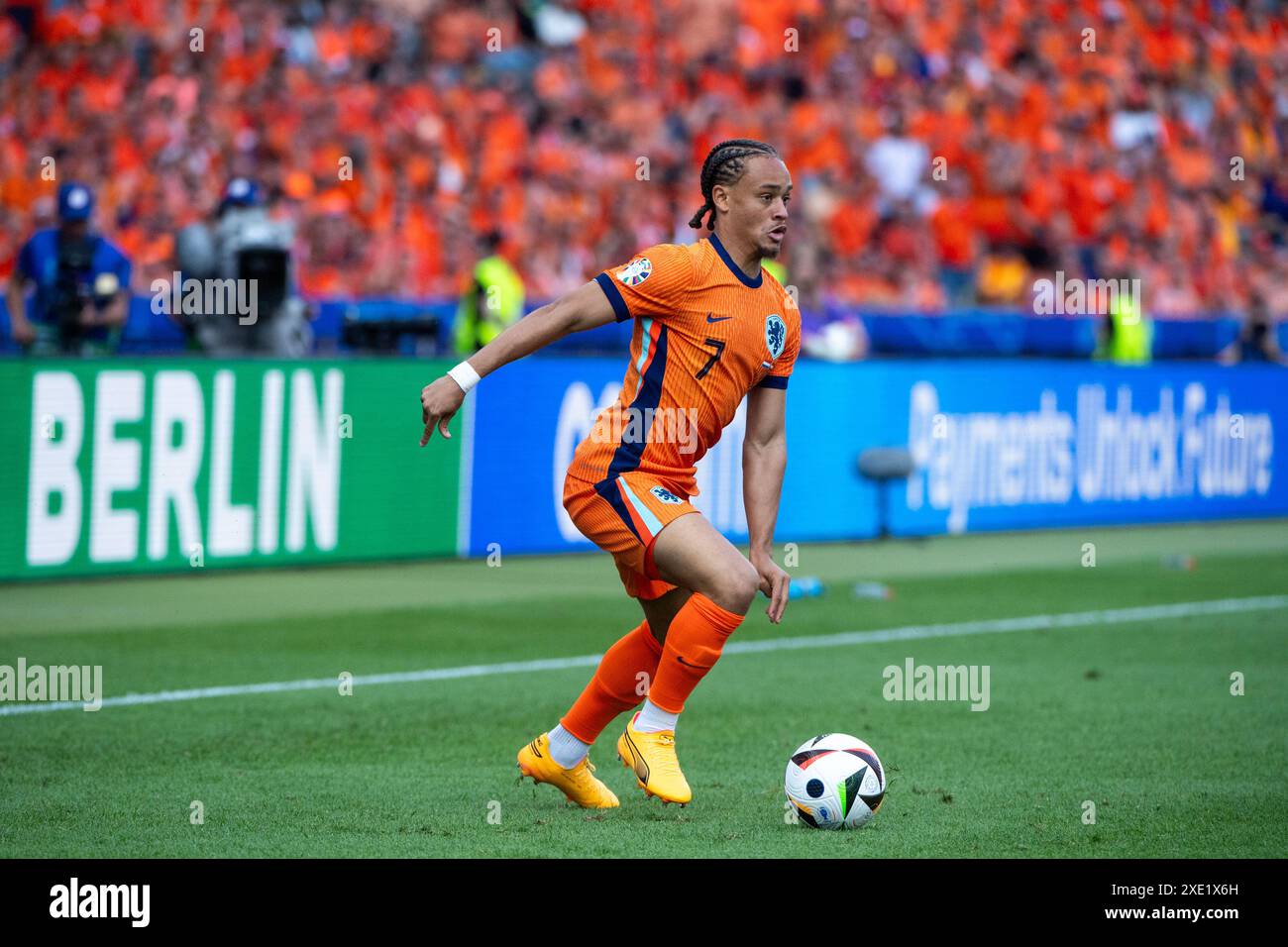 Xavi Simons (Niederlande, #07) am Ball, GER, Netherlands (NED) vs Austria (AUT), Fussball ...