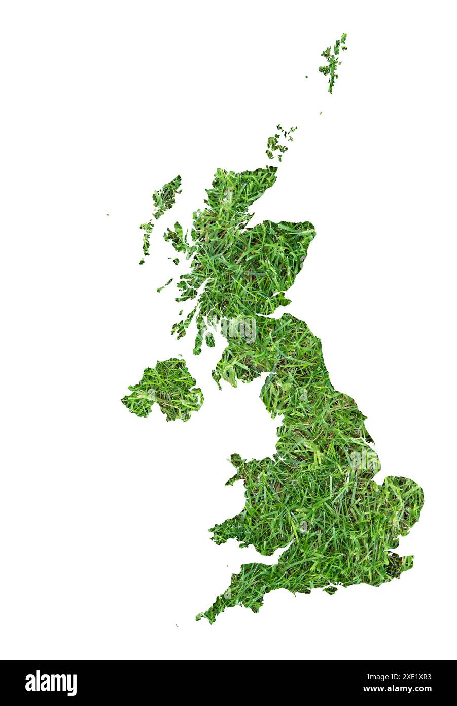 Map of the United Kingdom showing the country as a grass football field ...
