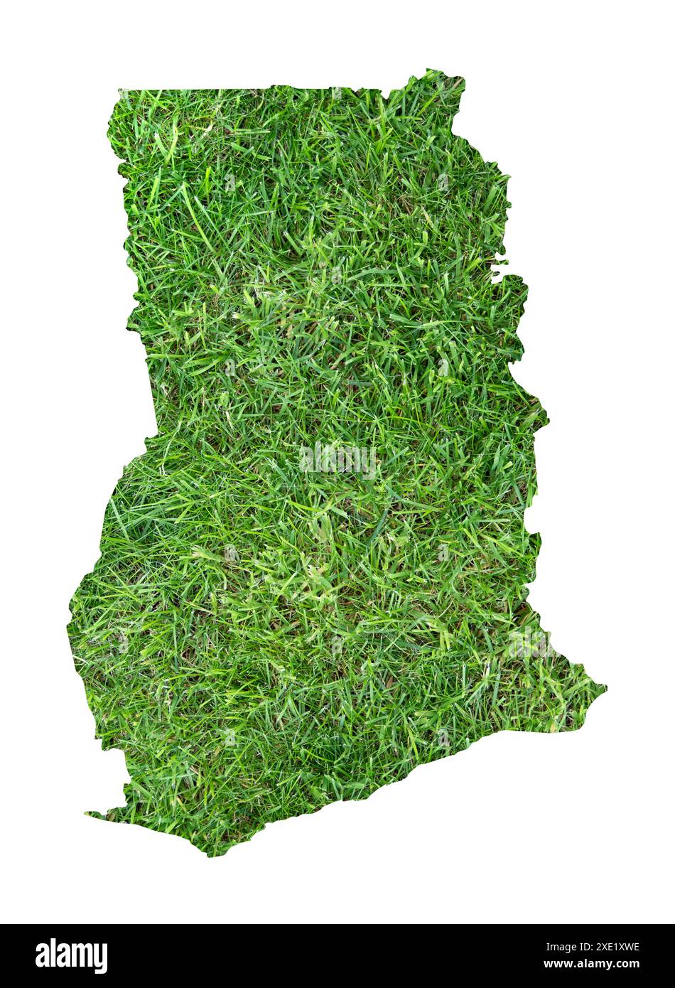 Map of Ghana showing the country as a grass football field Stock Photo ...