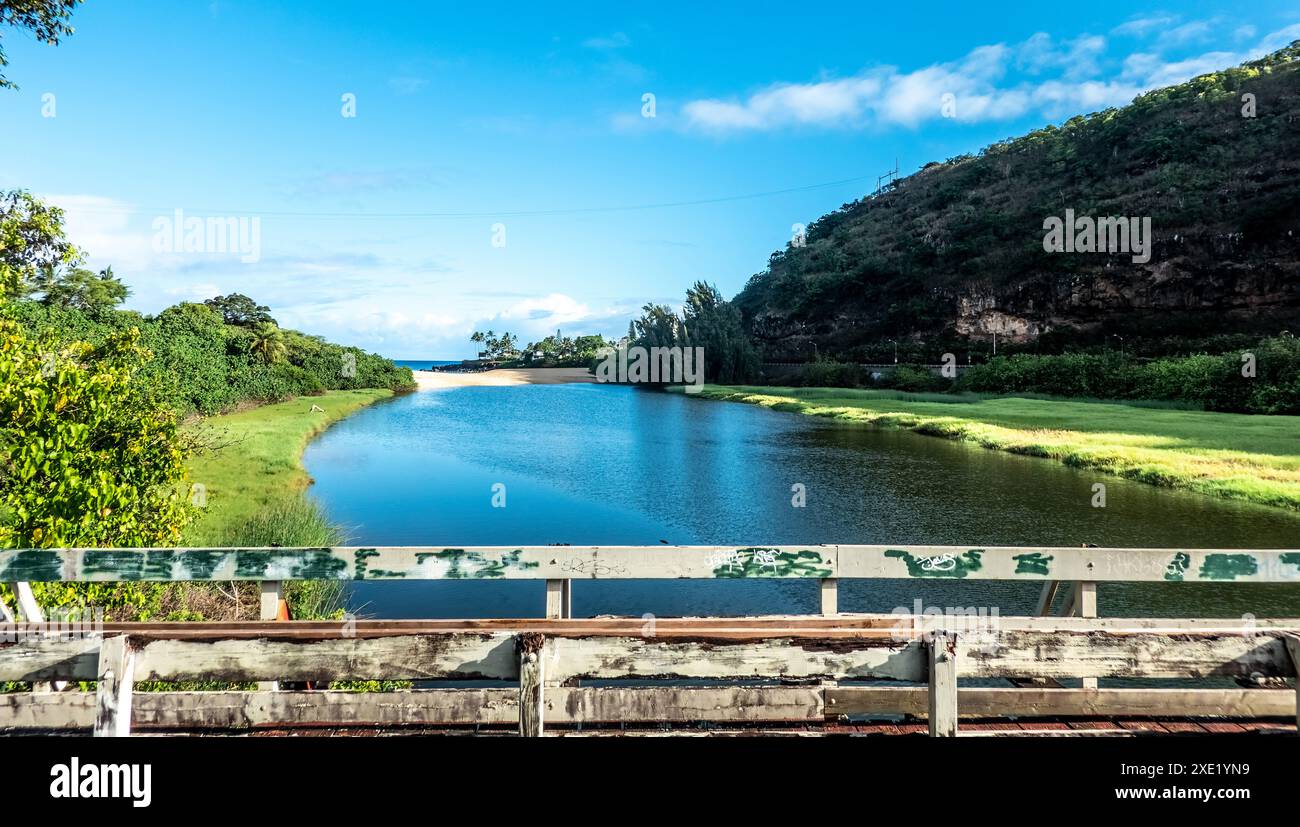 Beautiful river in Waimea bay Valley on oahu island of hawaii Stock Photo - Alamy
