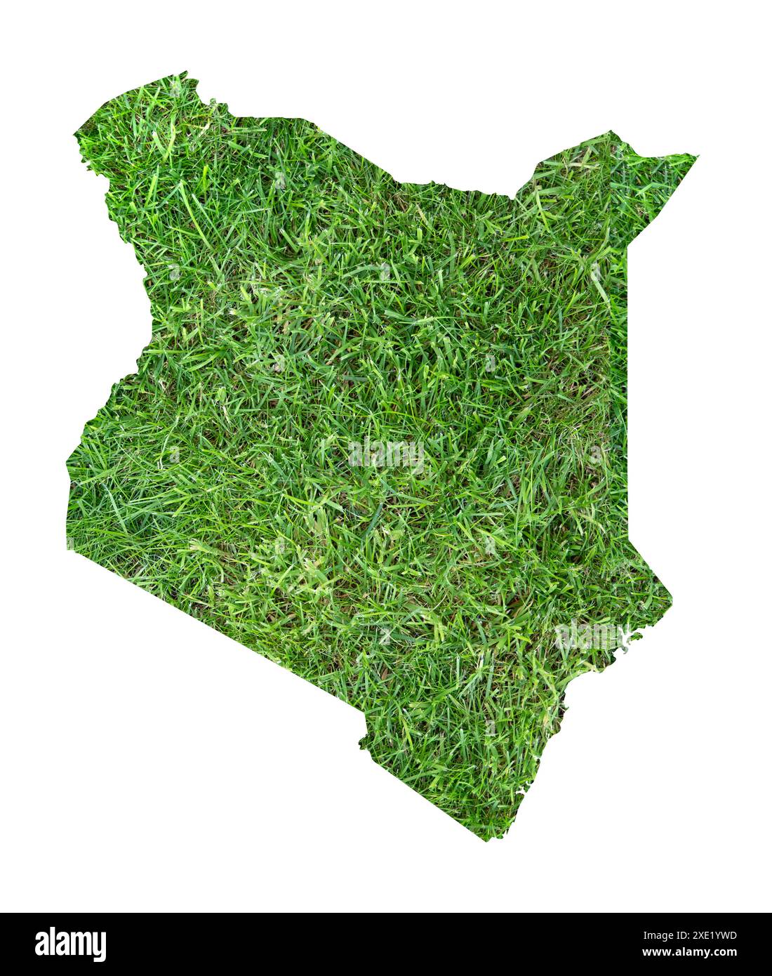 Map of Kenya showing the country as a grass football field Stock Photo ...