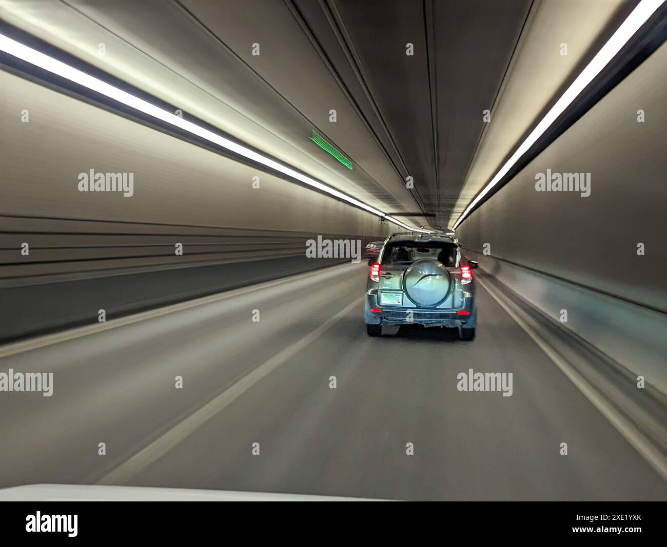 Driving through highway tunnel abstract view Stock Photo - Alamy