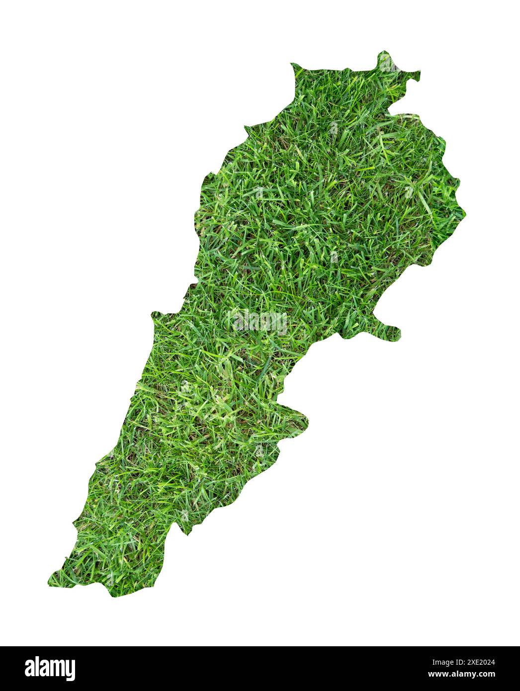 Map of Lebanon showing the country as a grass football field Stock ...