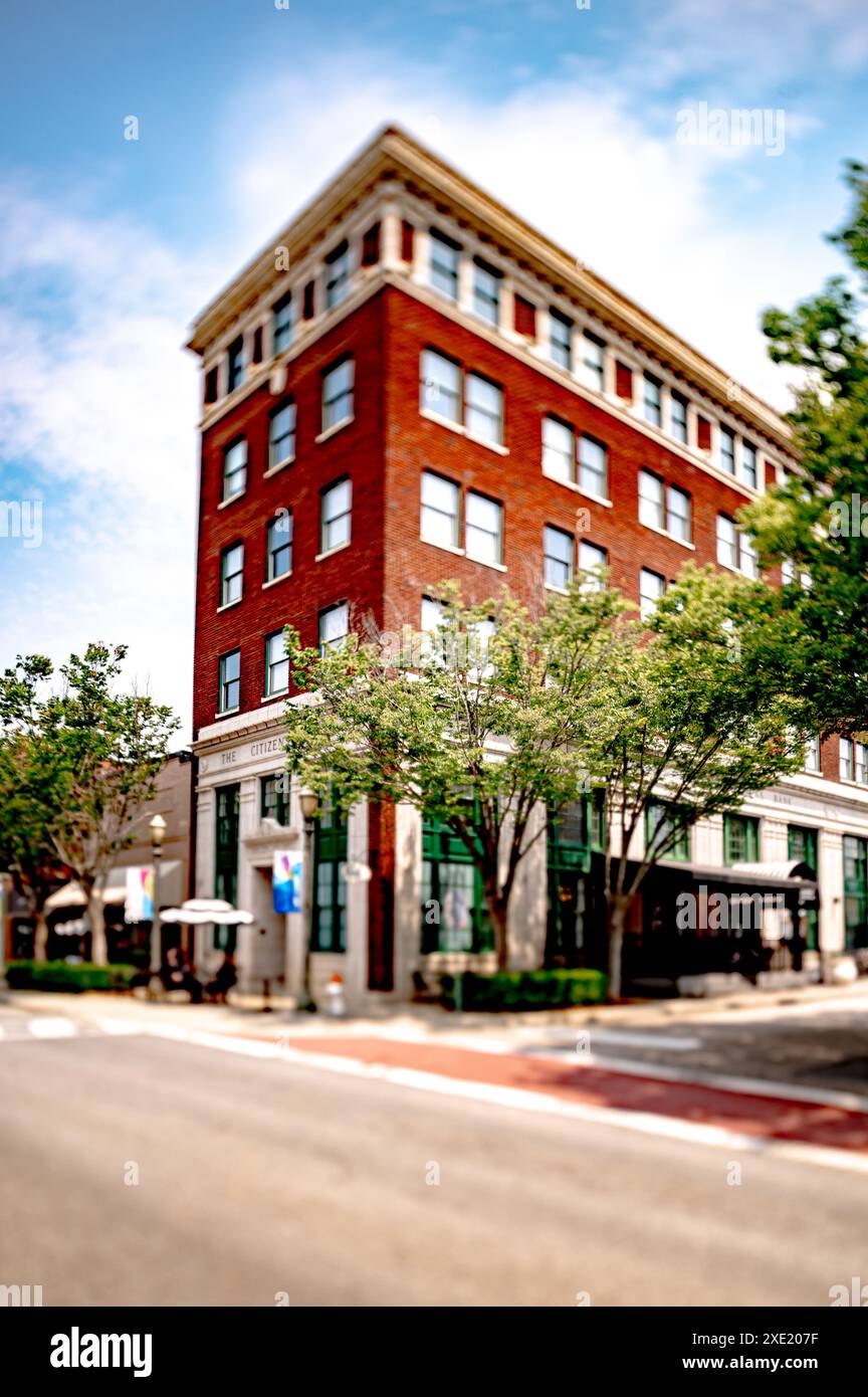 July 2023 Rock Hill USA - street scenes on a cloudy day around city of Rock Hill South carolina ...