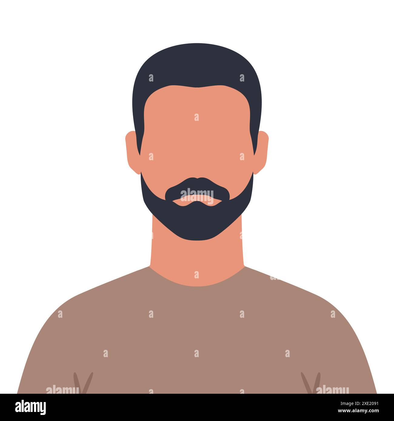 Abstract Faceless Bearded Man With Short Hair Bearded Male Avatar