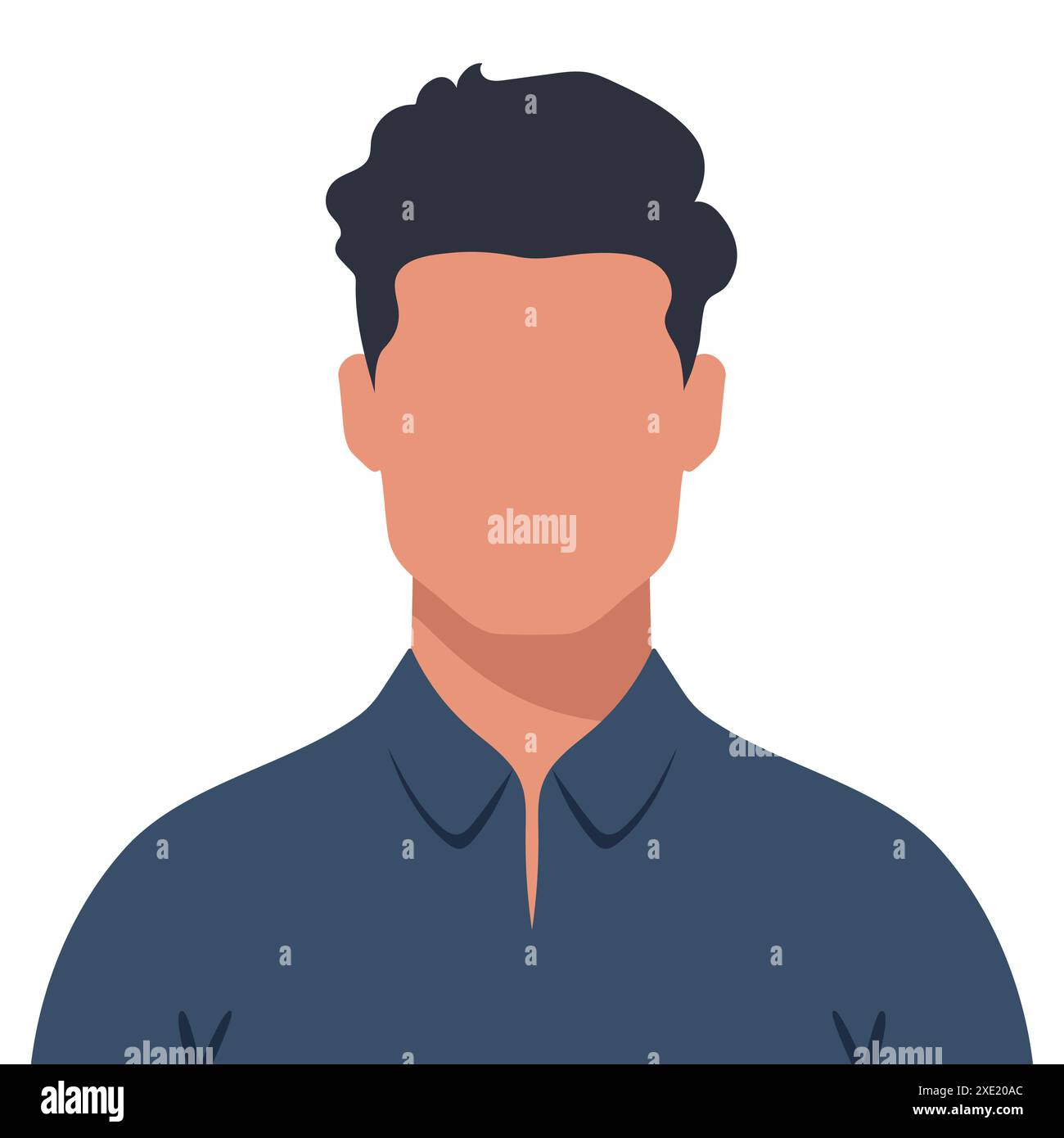 Abstract faceless young man with stylish haircut. Male avatar. Vector ...