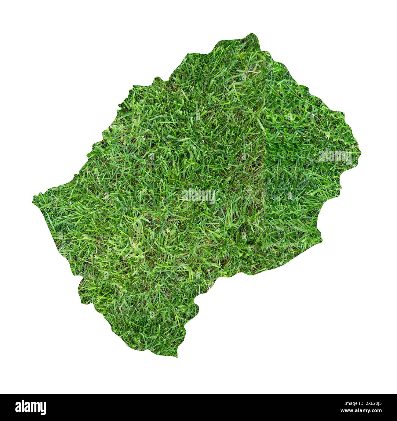 Map of Lesotho showing the country as a grass football field Stock ...