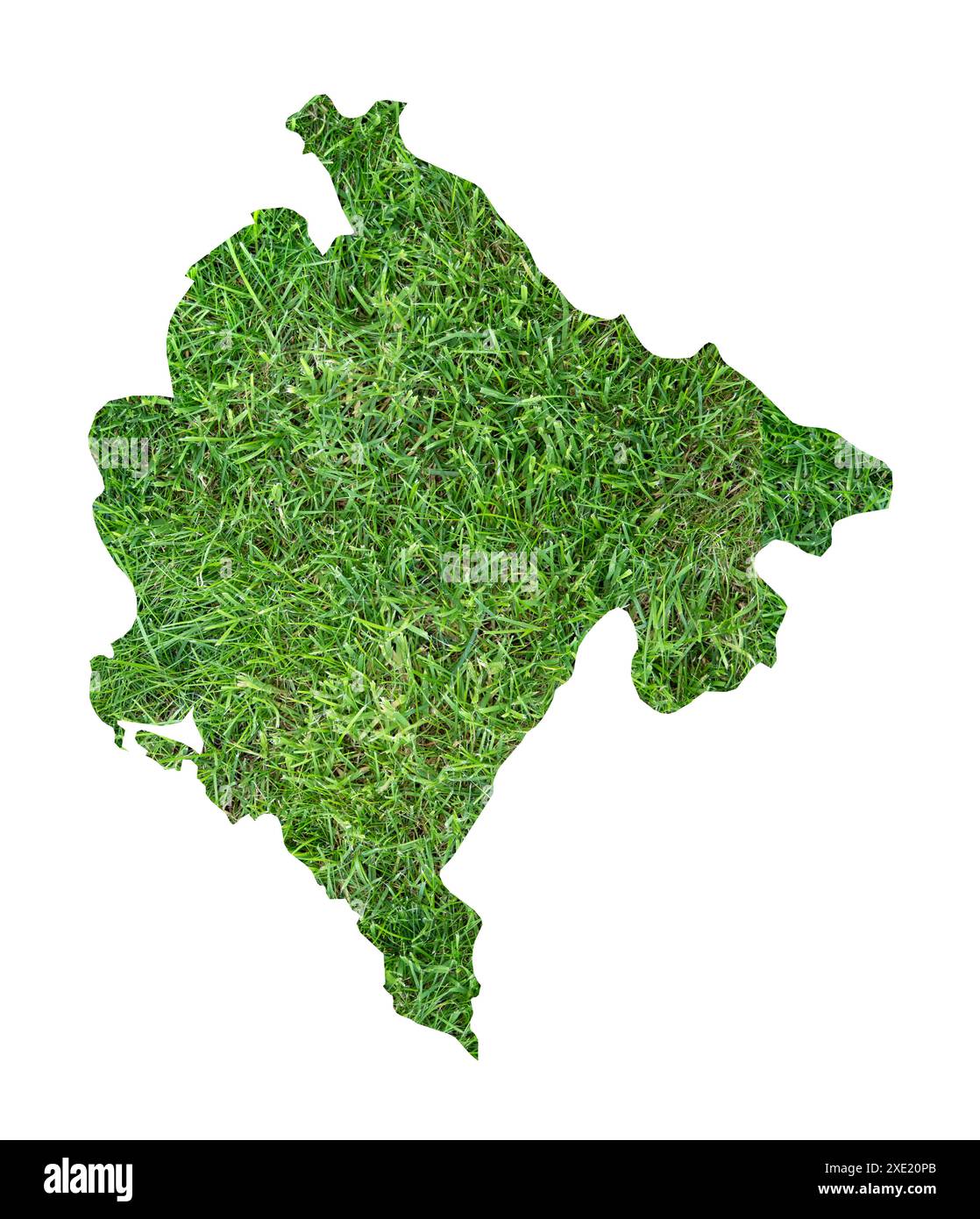 Map of Montenegro showing the country as a grass football field Stock ...