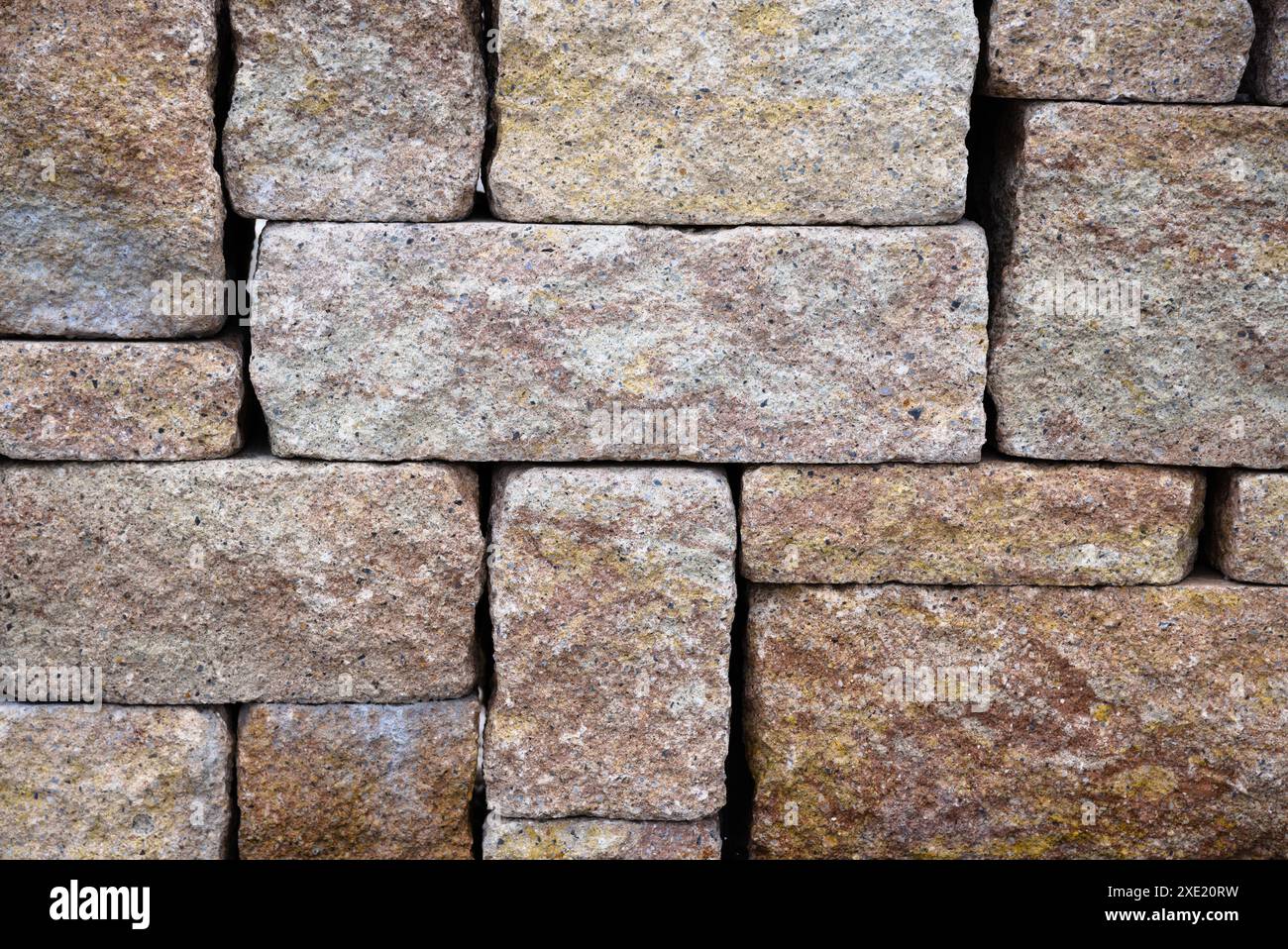 Rough stones as a privacy screen and background - stone wall Stock ...