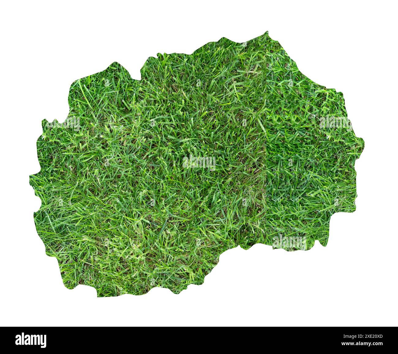 Map of North Macedonia showing the country as a grass football field ...