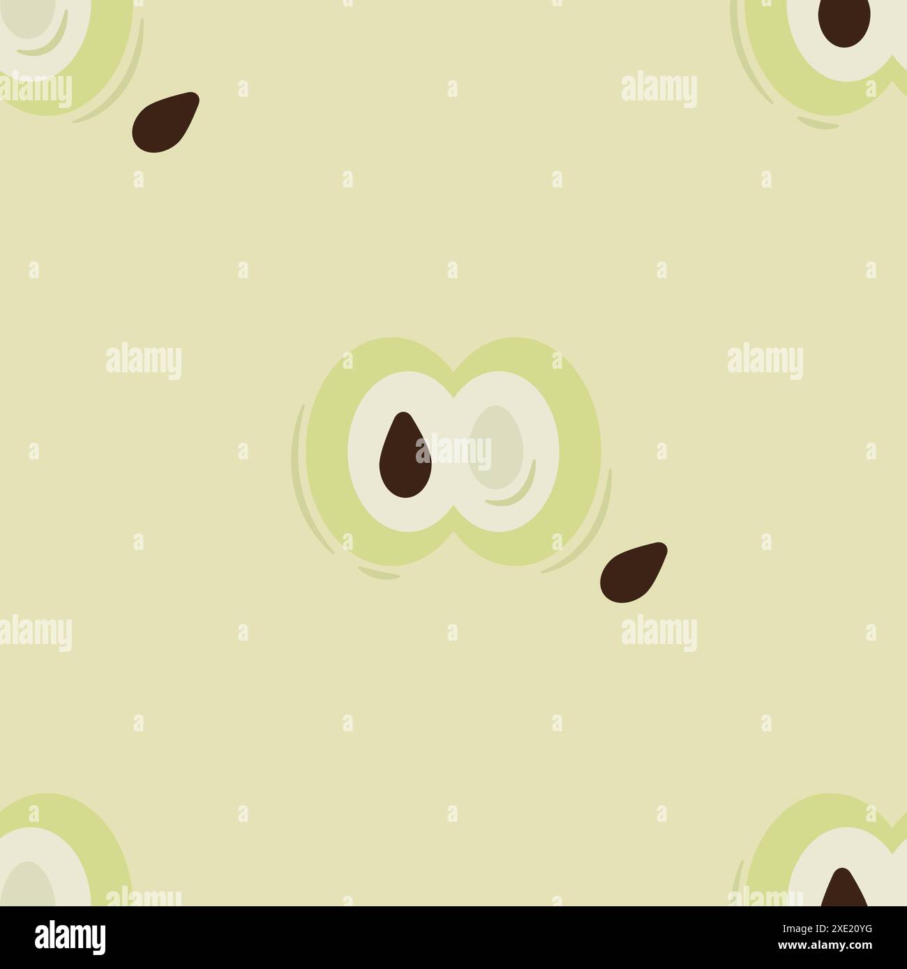 Simple seamless pattern with cut apple. Bright vector illustration for ...