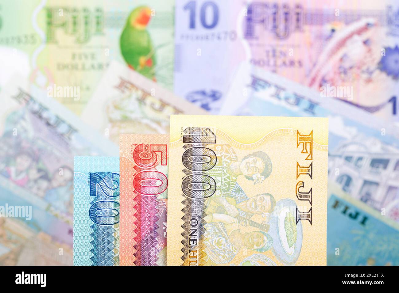 Fijian money - dollar a business background Stock Photo - Alamy