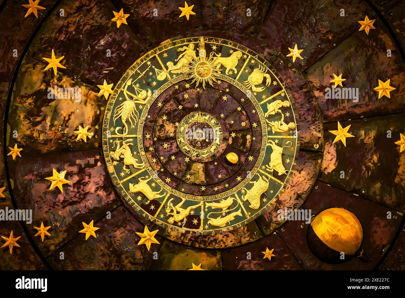 Astrological background. Vintage illustration art, grunge design ...